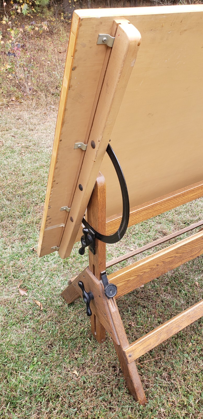 Solid maple HAMILTON DRAFTING TABLE 48" x 37.5" cast iron EX+ Model ...