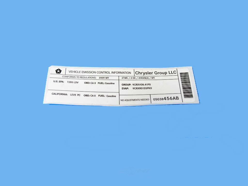 Emission Label Mopar 5038456AB for sale online | eBay