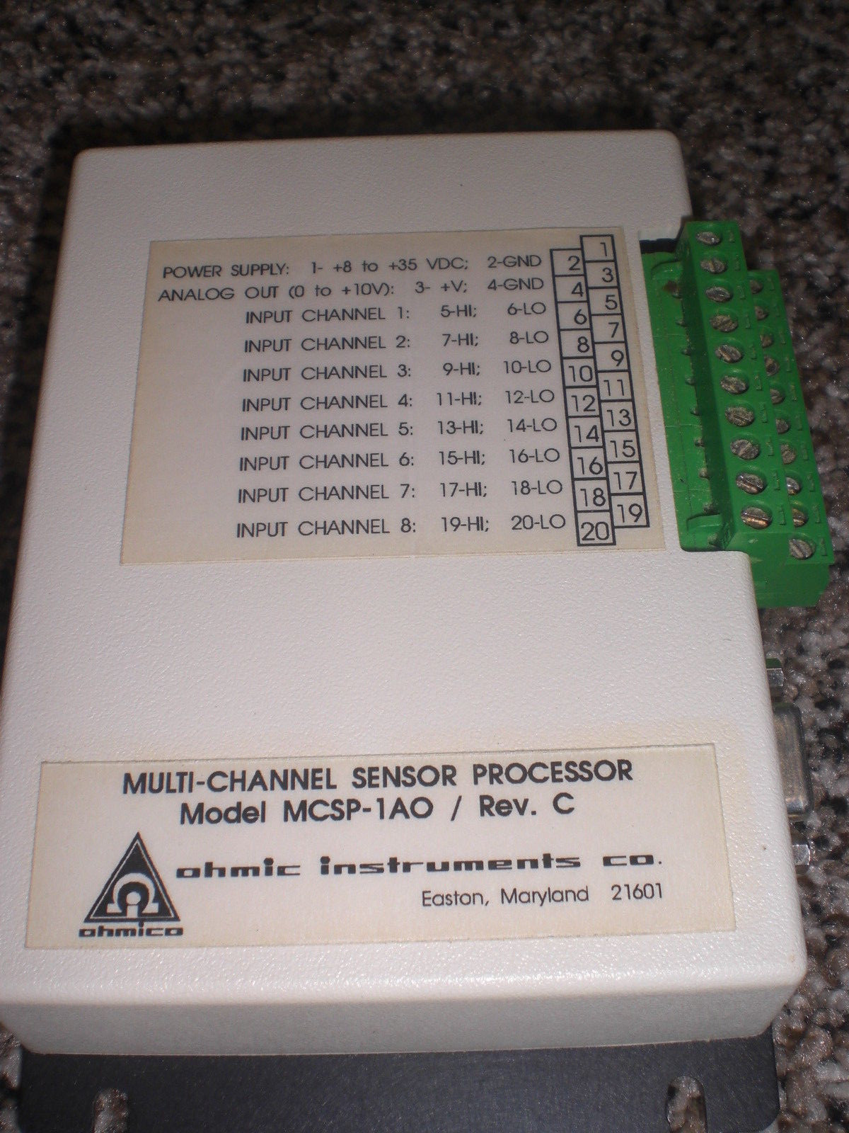 OHMIC INSTRUMENTS MULTI-CHANNEL SENSOR PROCESSOR MCSP-1AO REV. C | eBay