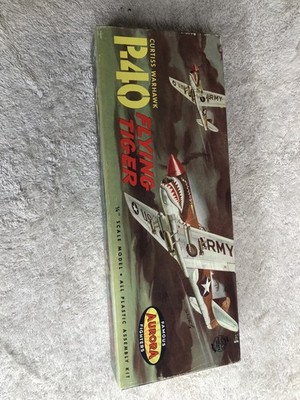 Aurora P-40 Flying Tiger Fighter 1/48 Scale Model Complete Kit # 44-.79 ...