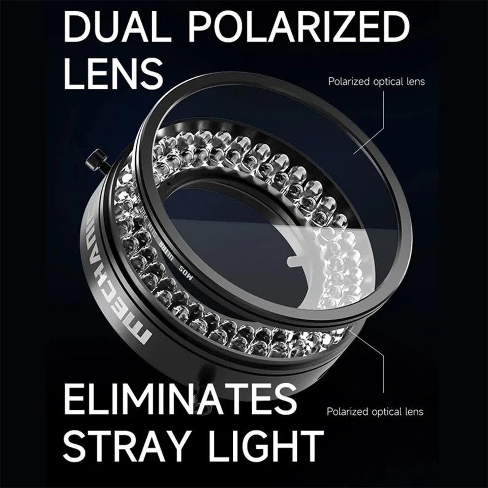 Microscope Ring Light Polarized Ring Lamp Adjustable 72 LED Ring Light ...