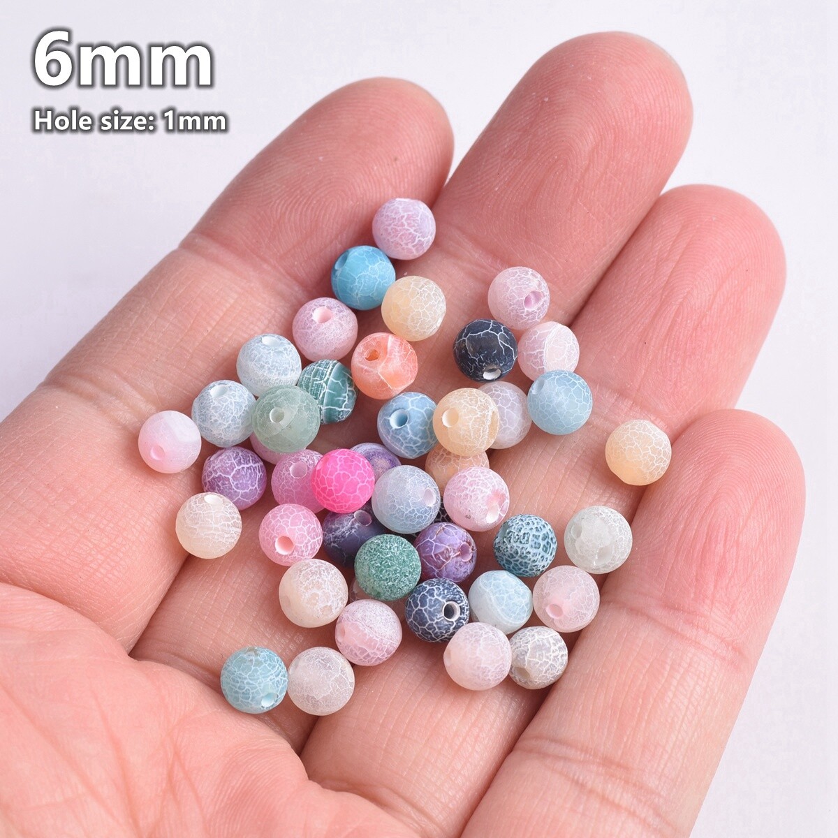6mm/8mm/10mm Runden Matt Gefrostet Achat Edelstein Natürlich Stein Lose ...