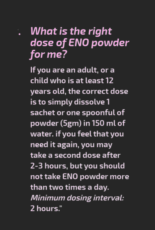 ENO antacid Ayurveda powder sachets 30 in box orange flavored free ...