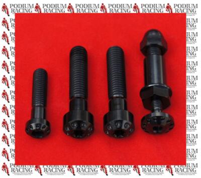 DUCATI DIAVEL BLACK TITANIUM KICK SIDE STAND PIVOT & FRAME BOLT SET (4 ...