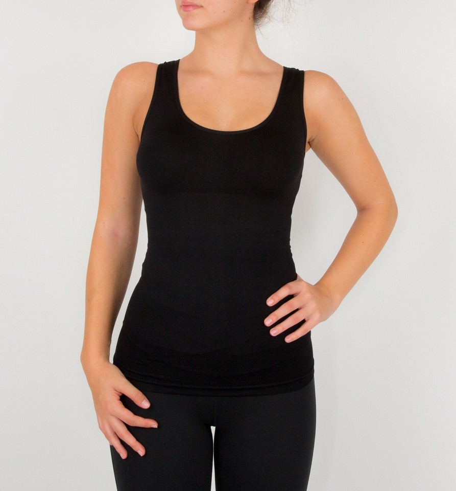 Yummie Tummie Lena Seamless Shapewear Tank Top in Black YT5-104 NEW | eBay