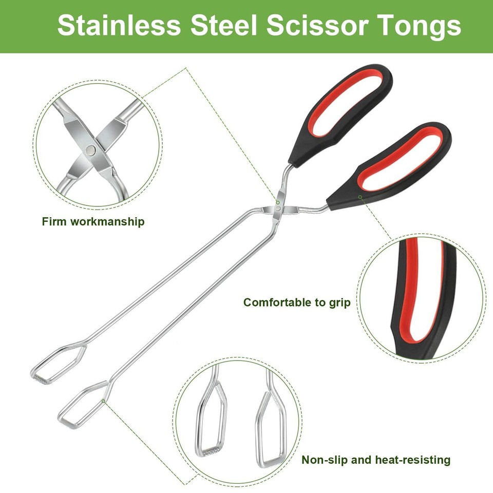 4 Pack Stainless Steel Scissor Tongs, Kitchen Tongs for Cooking Food ...