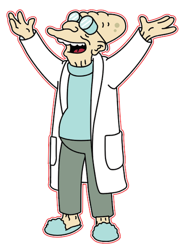 Futurama Professor Farnsworth logo Sticker W65mm x H89mm | eBay