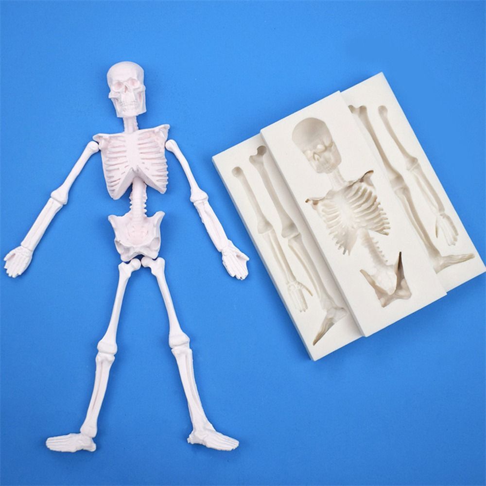 Decorating Skull Chocolate Mould Turn Sugar Halloween Skeleton Silicone ...