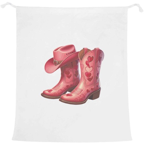 'Pink Heart Cowboy Boots' Laundry / Washing / Storage Bag (LB00041626 ...