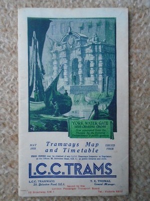 LCC Trams Map and Timetable May 1933 | eBay UK