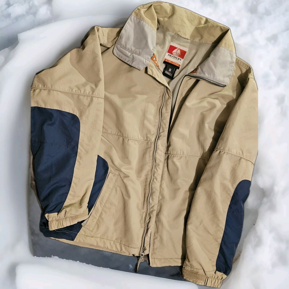 Burton Biolite Snowboard Ski Jacket Lightweight Beige Blue Vented Mens ...