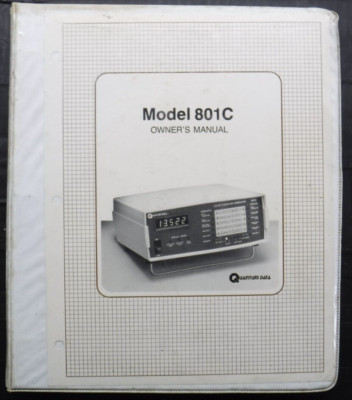 Quantum Data Model 801C Owners Manual | eBay