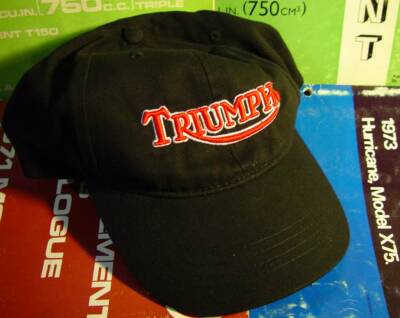 Triumph Motorcycle, Embroidered, Adjustable, Baseball Cap, 100% Natural ...