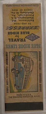 Matchbook Cover Blue Ridge Lines Buses | eBay