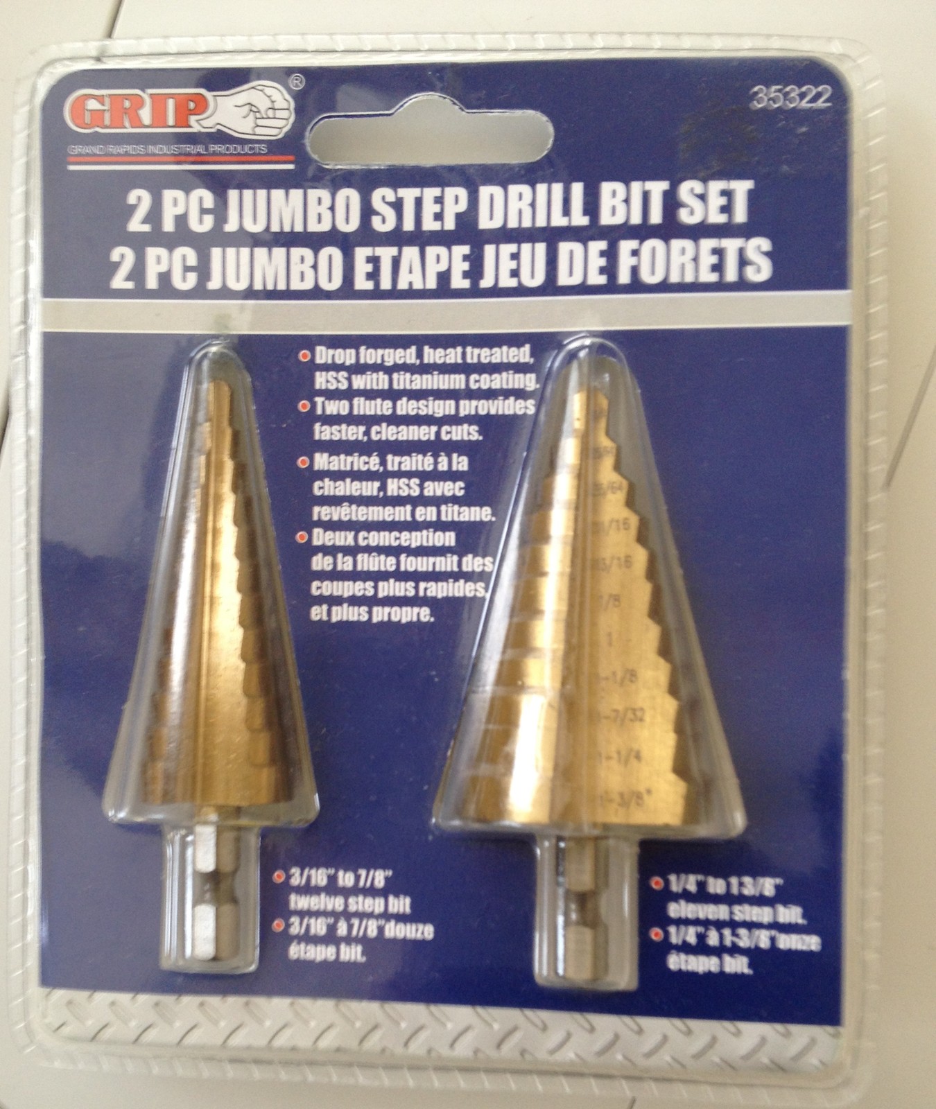 2Pcs JUMBO HSS Speed Steel Step Cone Drill Titanium Bit Set Hole Cutter ...