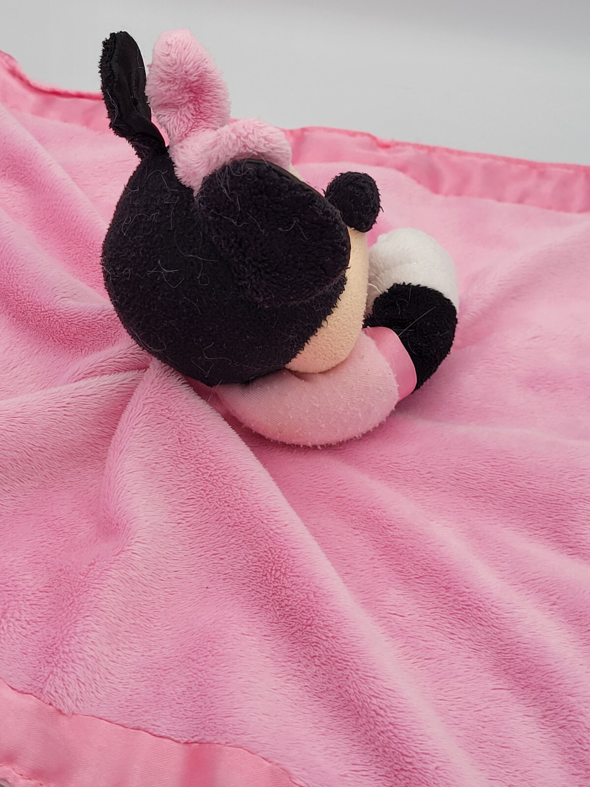 MINNIE MOUSE Rattle Lovey Security Blanket Satin & Disney Junior Pop ...