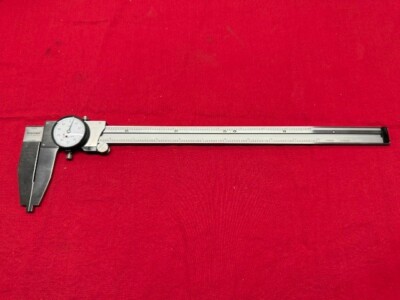 Starrett 120B-12 Dial Caliper, White Face, Long Nib Jaws, 0-12" Range ...
