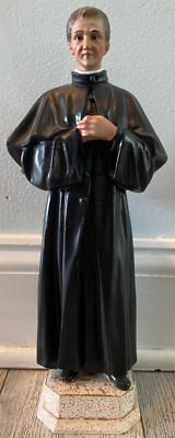 ***DIVINE NUNS CONVENT PLASTER ST. JOHN DON BOSCO STATUE W/ GLASS EYES ...