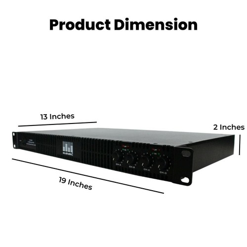 MUSYSIC Professional 4-Channel 2x9600 Watts D-Class 1U Power Amplifier ...