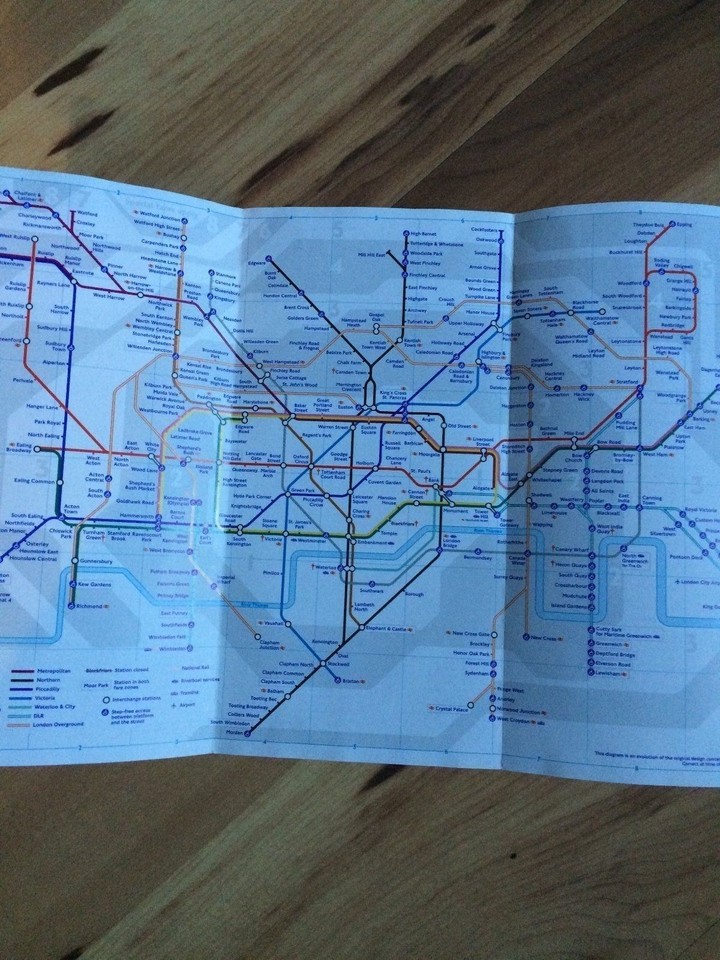 London Tube Subway underground pocket wallet map fold out paper purse ...
