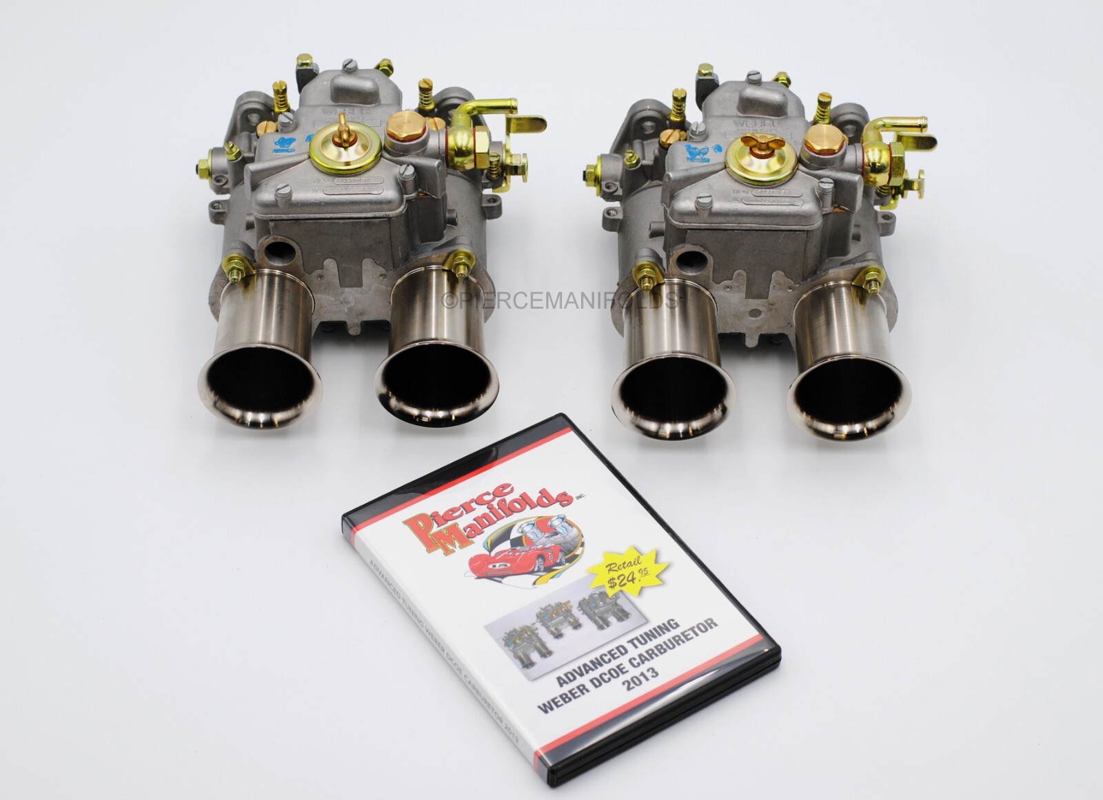 GENUINE WEBER 45 DCOE PAIR TWO 45 DCOE NEW MADE IN SPAIN W/TUNING DVD ...