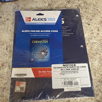 Chemistry 14th Edition Chang & Over by Brand New 52 Week Aleks 360 ...