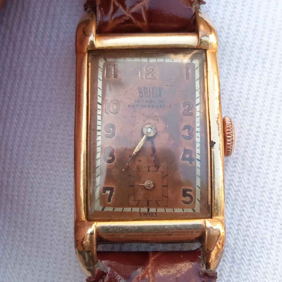 BRITIX Rectangular Tank Art Deco Manual Wind Vintage 20mm Wristwatch | eBay