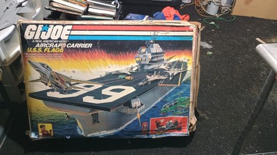 1985 GI Joe Hasbro USS FLAGG Aircraft Carrier 99.5% Complete With Box ...