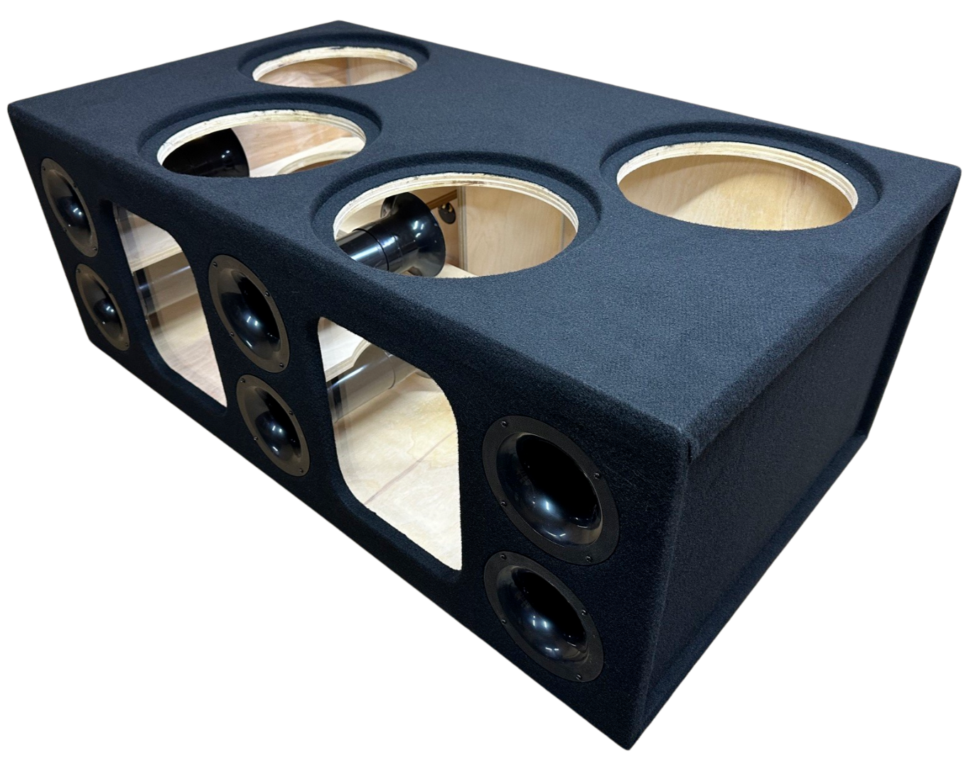 Custom Ported Sub Enclosure Box for 4 12" American Bass XFL XFL-12 Subs ...