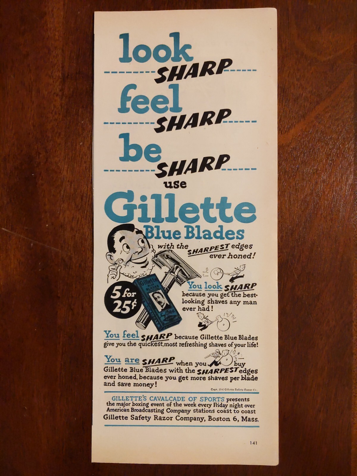 1946 vintage Gillette print ad. Look sharp, feel Sharp, Be sharp | eBay