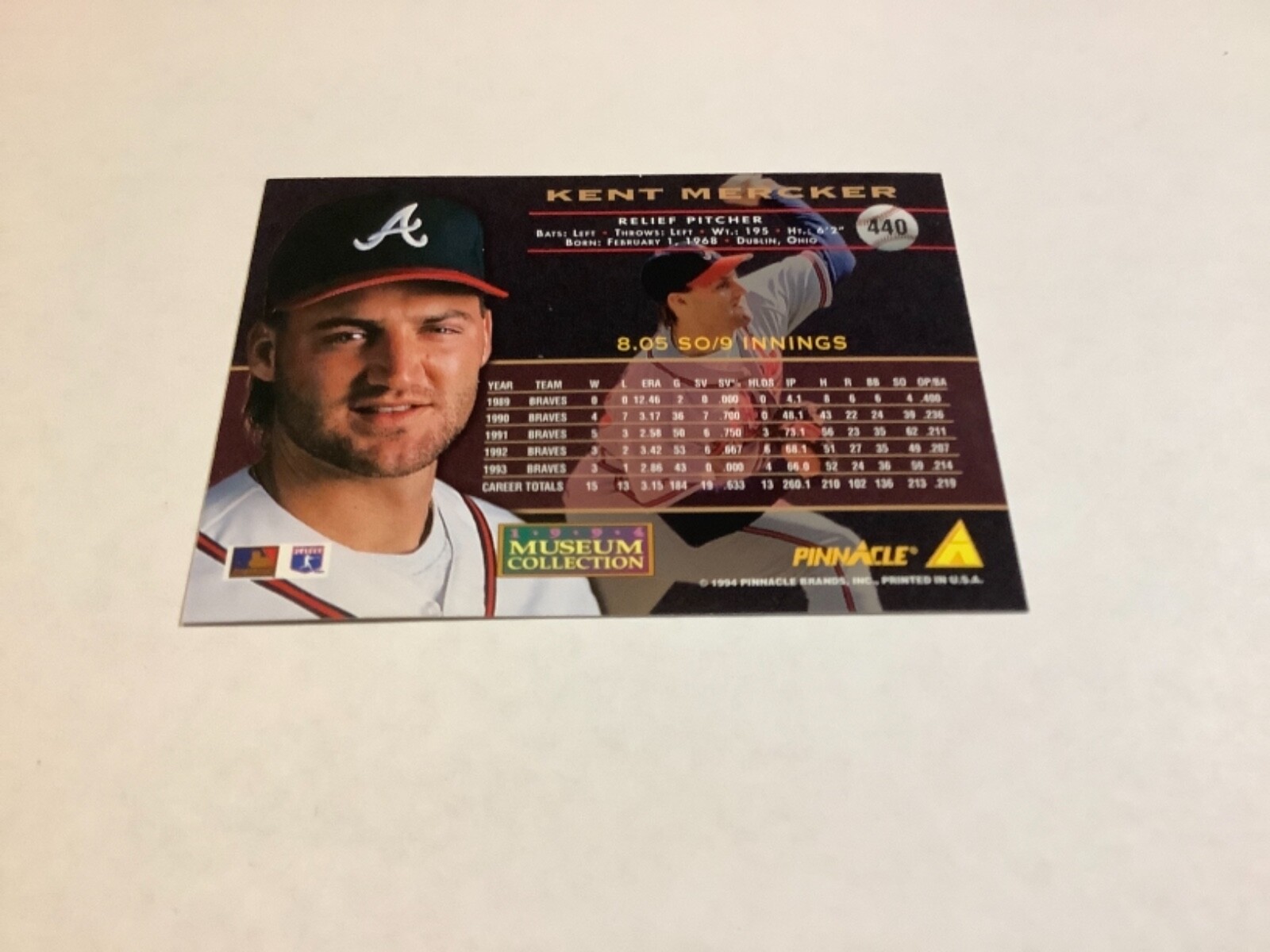 Kent Mercker 1994 Pinnacle Museum Collection | eBay