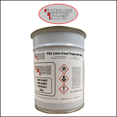 Topcoat/Flowcoat 5kg GRP Fibreglass Roofing Topcoat Dark Grey. Boat or ...