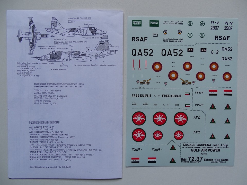 Carpena decals 1/72 Gulf Air Arm Pt.2 Tornado, Alpha Jet, Su-25 | eBay