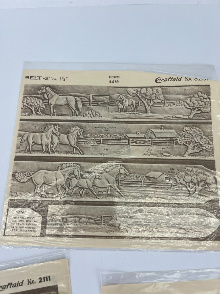 Lot Craftaid Leather Carving Design Templates Belt Billfolds Wallet ...