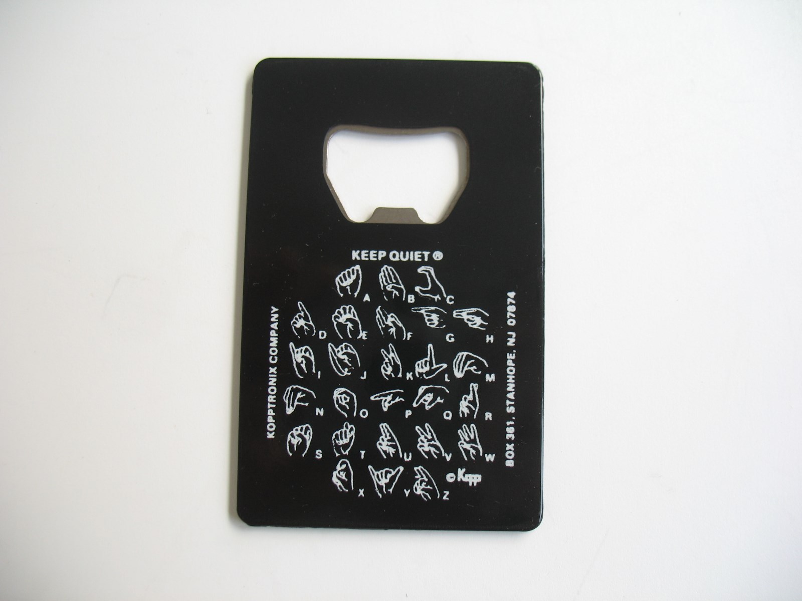 Kopptronix Company Keep Quiet Sign Language Credit Card Size Metal ...