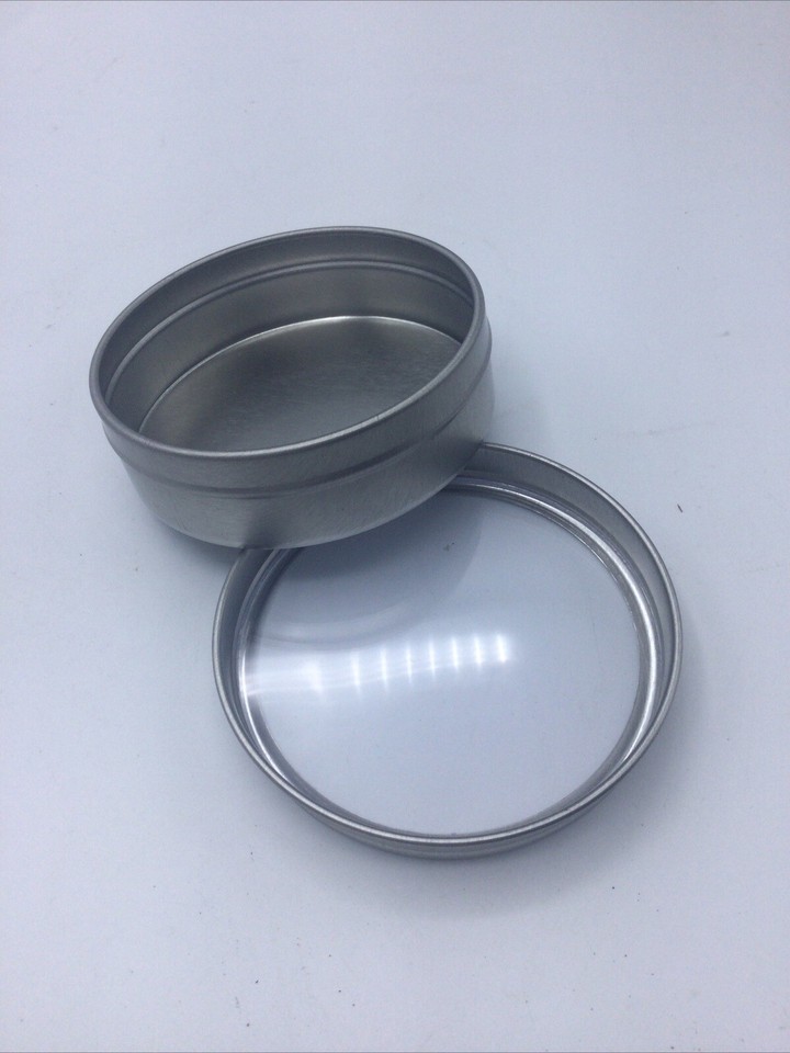 24 Tins 3 Oz Shallow Round Tins With Clear Windows And Snap-on Lids ...