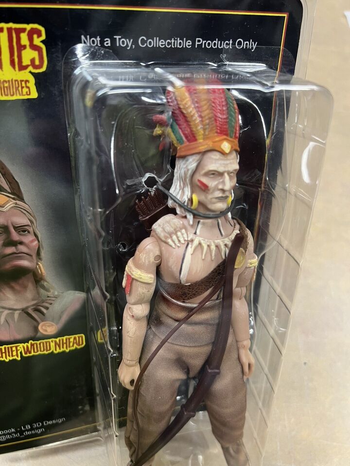 🔥Old Chief Wood'nhead LB3D Evil Entities Mego Action Figure Creepshow 2 ...