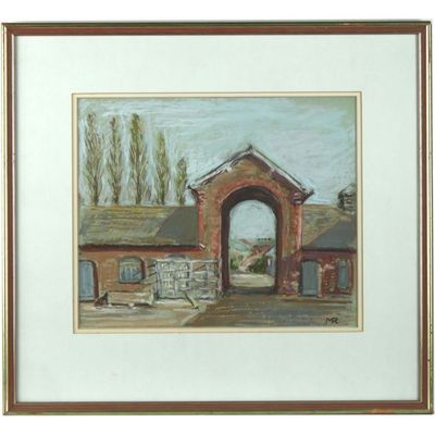 Original Signed Framed Pastel Painting South Model Farm Buildings Devon ...