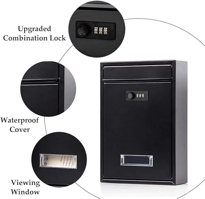 PERSONALISED LETTER BOX POST MAIL BOX WALL MOUNTED POST BOX LOCKABLE ...