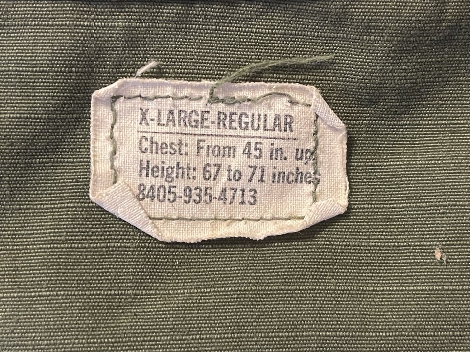 Vintage RARE SIZE Vietnam OD Green Combat Jungle Jacket Size - Extra ...