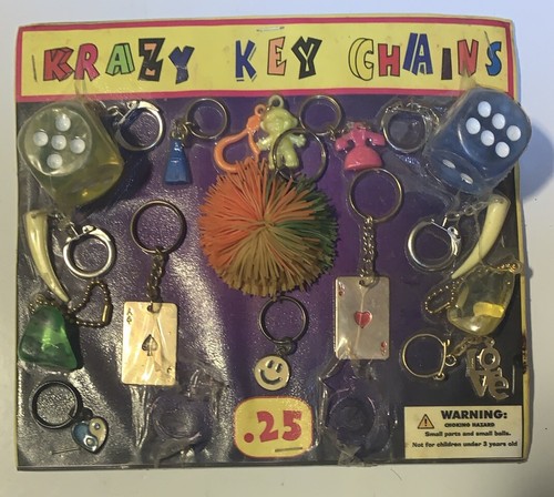 Krazy Key Chains Gumball Vending Machine Display Card Charm Vintage Prizes Toy | eBay