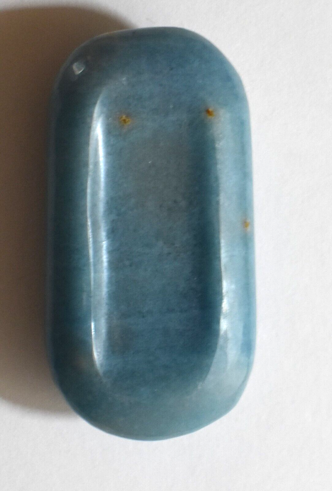 Troilite Crystal Palm Worry Stone Hand Carved Polished Nice Blue Color ...