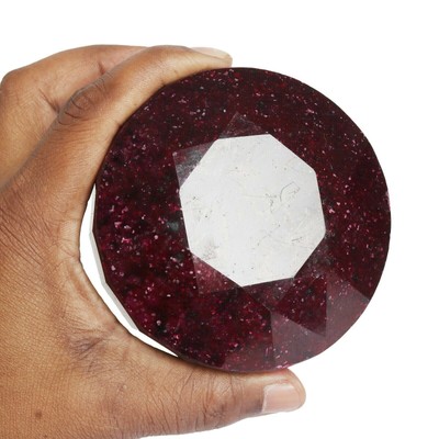 Large Natural Red Ruby 1140 Ct. Faceted Round Ruby Huge Loose Gemstone ...