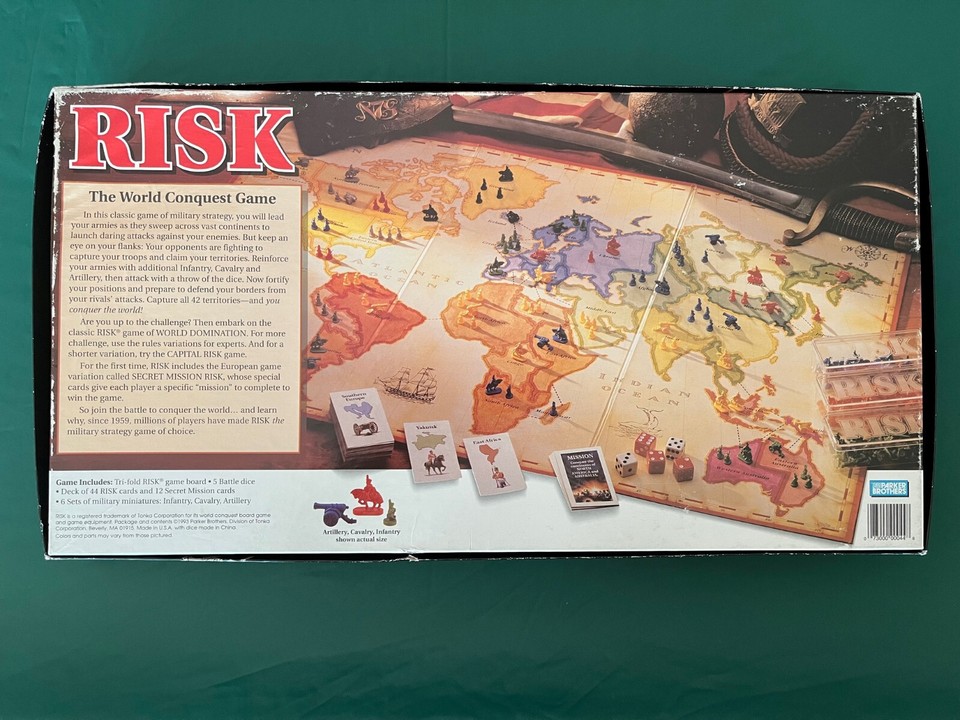 RISK Vintage 1993 The World Conquest Board Game with 360 Army Shaped ...