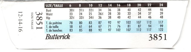 Butterick 3851 Misses Tunic Skirt Pants Pattern Size 12-16 Fast & Easy ...