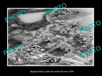 OLD 8x6 HISTORIC PHOTO OF BANFF SCOTLAND AERIAL VIEW OF THE TOWN c1930 ...