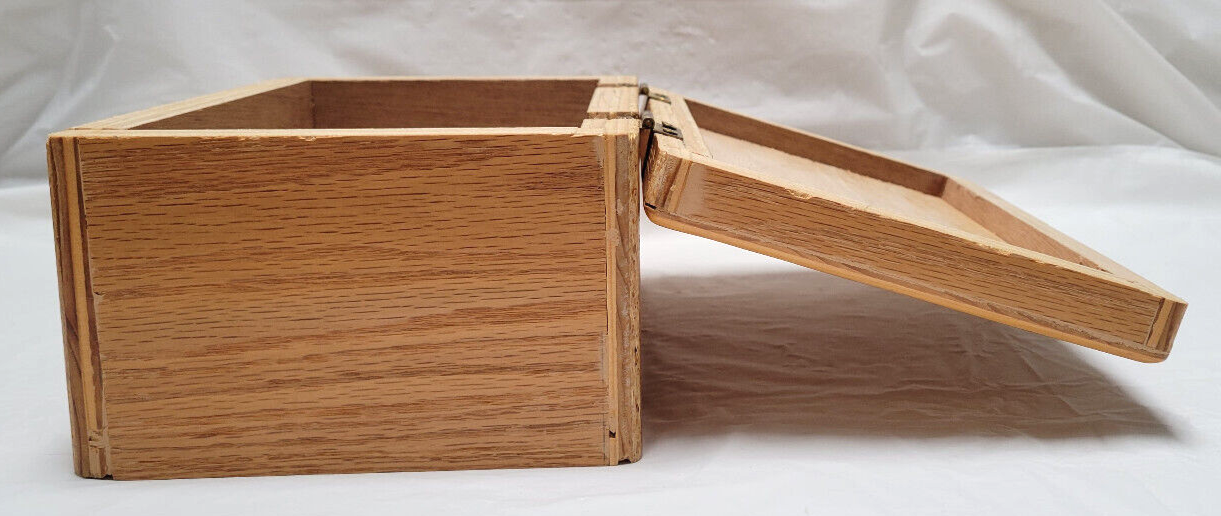 Plain Light Wooden Box with Hinged Lid 10"x7"x5.5" - No Lock | eBay