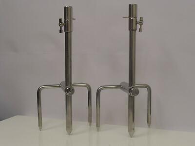 2 x Stainless Steel Fishing Bank Sticks - 30-50 cm + 2 Double Leg ...