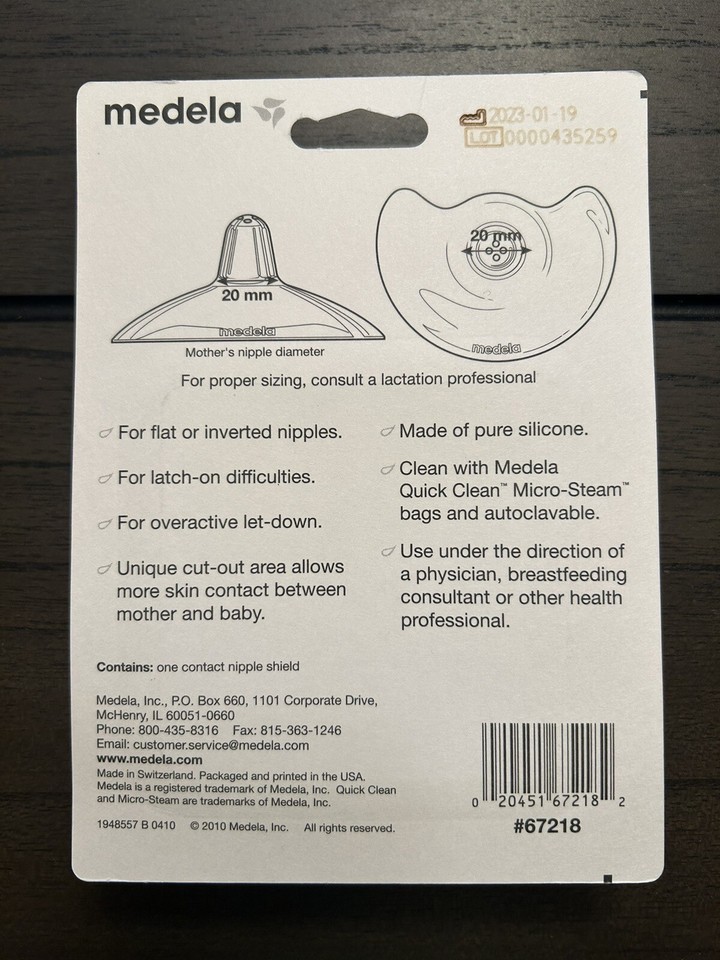 One Small size Medela 20mm Contact Nipple Shield New In Retail ...