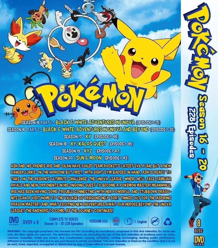 Pokemon Season 16-20 Complete TV Series DVD (Anime) (English Dub) | eBay